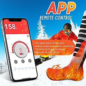 Heated Socks, Electric Heated Socks for Women Men, 4 Heat Settings Rechargeable Heating Socks with 360° Heating, Machine Washable Thermal Electric Socks Unisex Foot Warmer for Hunting Skiing Camping