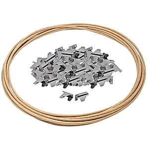 House2Home Upholstery Stay Wire for Sofa Furniture Springs, 40ft with 80 Clips, 16 Gauge Paper Wrapped Wire, Includes Instructions