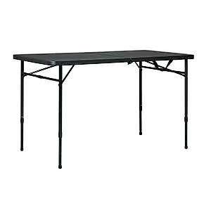 4ft Fold-in-Half Adjustable Table - Rich Black, Versatile & Compact!
