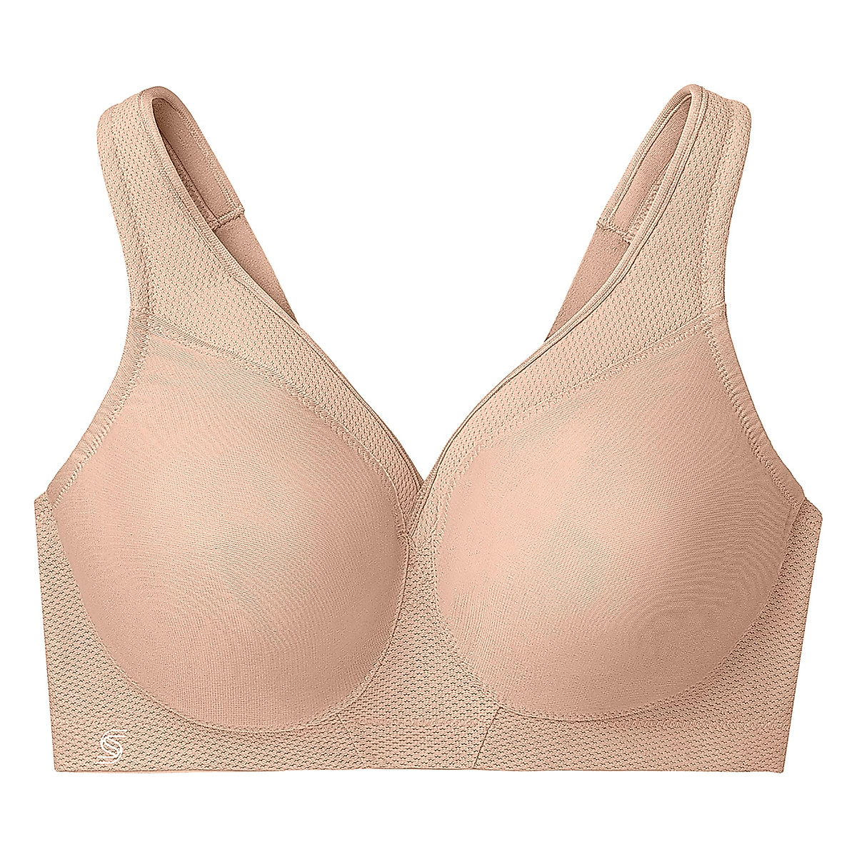 Glamorise Full Figure Plus Size MagicLift Seamless Sports Bra Wirefree #1006 Café