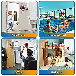 EagleStone Basketball Hoop Indoor for Kids, Over The Door Mini Basketball Hoop with Electronic Scoreboard, Room Basketball Hoop with 2 Balls and Sound, Basketball Toys for Toddler Boys Girls