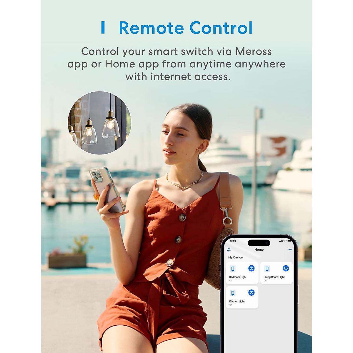 3 Way Smart Switch, Meross Smart Light Switch Supports Apple HomeKit, Siri, Alexa, Google Assistant & SmartThings, 2.4Ghz WiFi Light Switch Neutral Wire Required, Remote Control Timer 2 Pack