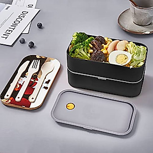 KOOLR Santa Claus Print Bento Box Adult Lunch Box With 2 Compartments Stackable For Work Picnic Leak Proof Bento Box