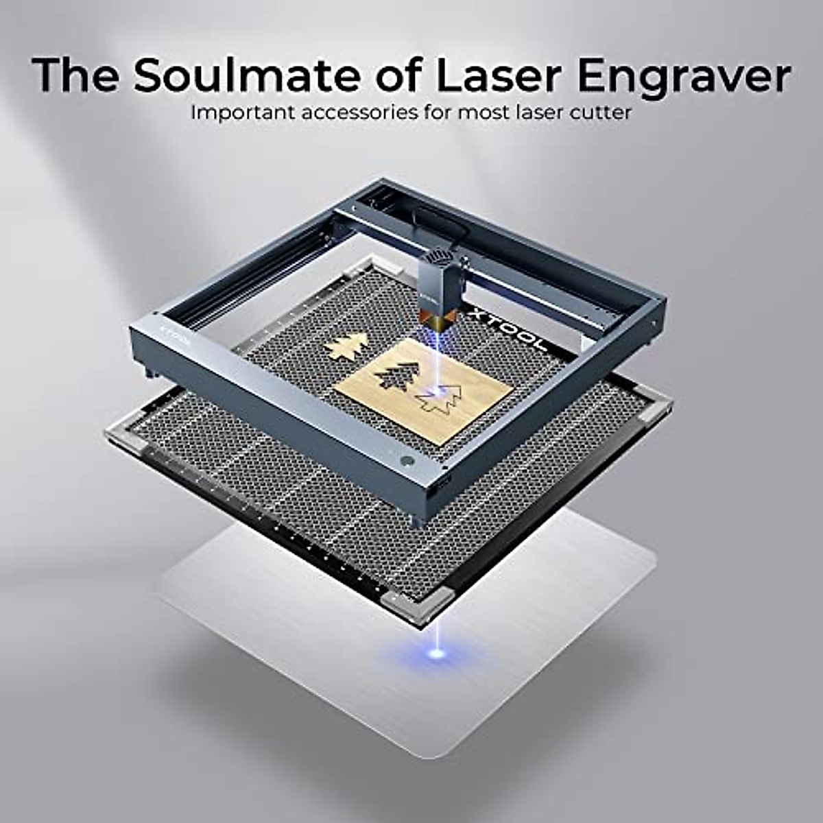 xTool Honeycomb Working Table, Soulmate for xTool D1, D1 Pro and Most Laser Engraver, Honeycomb Working Bed for Fast Heat Dissipation and Desktop-Protecting, 19.68"x 19.68"x 0.87"