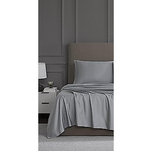 Linen Closet Luxury Cotton 1200 Thread Count Hotel Luxury 4-Piece Sheet Set, King, Light Gray