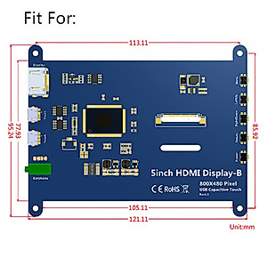 5 inch HDMI Display Case LCD HD Capacitive Touch Screen Stand Replacement for Raspberry Pi Spare Parts
