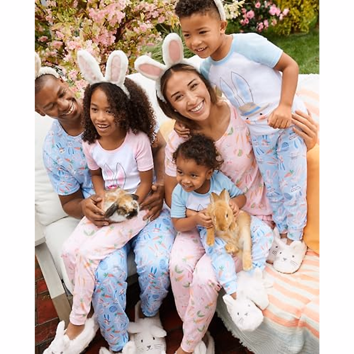The Children's Place Unisex Baby Family Matching Easter Snug Fit Cotton Pajamas, Pink Bunnies, 6