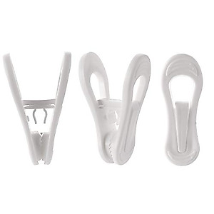 Yopay 50 Pack Hanger Clips for Hangers, Multi-Purpose Plastic Hanger, Easily Clip on Clothing Pants, Strong Pinch Finger Clips for Home, Office, Travel, White
