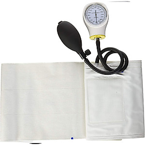 MABIS Disposable Arm Blood Pressure Cuff, Manual Sphygmomanometer, Single Use, Large Adult Size, Box of 5, White