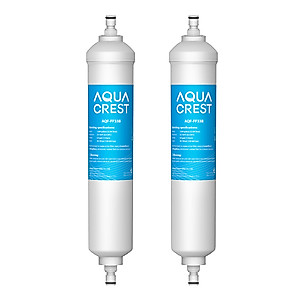 AQUA CREST GXRTQR Inline Water Filter, Replacement for GE® GXRTQR, GXRTQ, Reduces Chlorine, Fluoride, Limescale and More, 2 Filters (Package may vary)