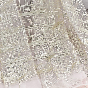 Shimmery Lace Fabric Irregular Sequined Lace Mesh Fabric by The Yard for Prom Dress Evening Ballgown 51 inches Width Champagne Gold Color