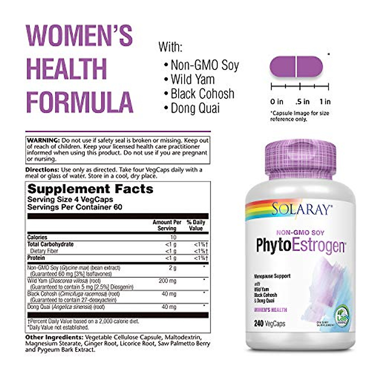 Solaray Phytoestrogen Supplement, 240 Count