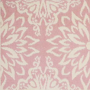 Nourison Jubilant Floral Ivory/Pink 5'3'' x 7'3'' Area--Rug, Easy--Cleaning, Non Shedding, Bed Room, Living Room, Dining Room, Kitchen (5x7)