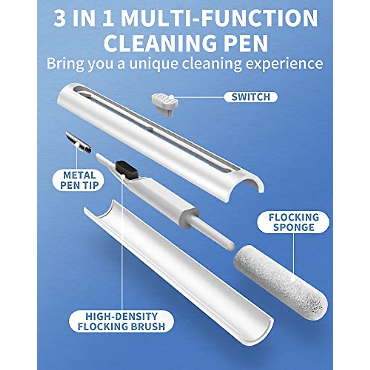Bluetooth Earbuds Cleaner Kit for Airpods, 3 in 1 Multi-Function Cleaning Pen for AirPods Pro, Protable Cleaning Tools Compatible with Lego Huawei Samsung MI Earbuds and Other Earphones