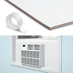 Air Jade Window Air Conditioner Side Panels, Full Surround Insulated Foam Cover for Indoor Window AC Unit, Window AC Seal Kit for Summer and Winter, White