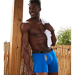 Hanes Men's X-Temp Total Support Pouch Boxer Brief, Anti-Chafing, Moisture-Wicking Underwear, Multi-Pack, Regular Leg-Black, XX-Large