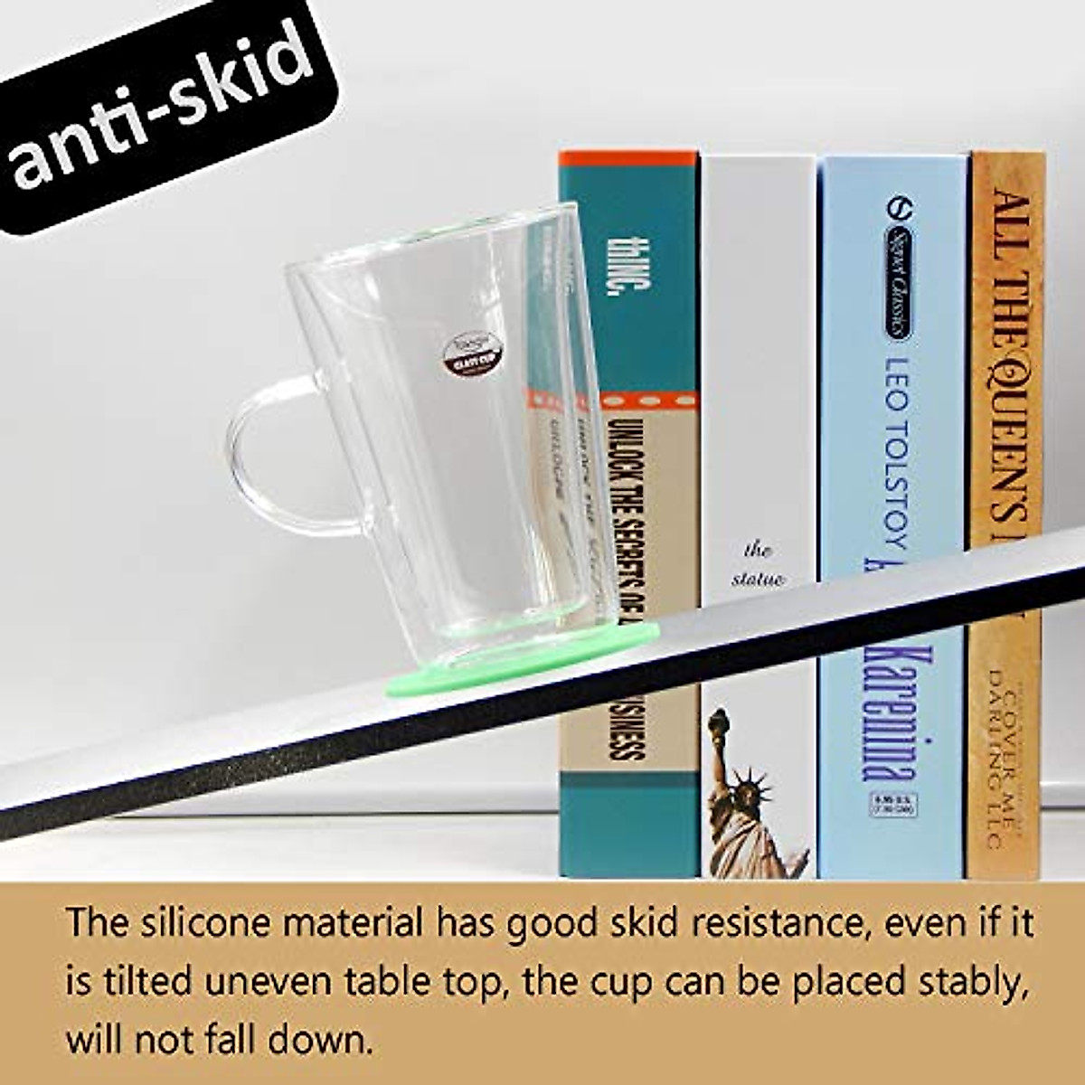 TOSSOW Silicone Drink Coasters with Holder Set 3.5 Inches Flexible Heat Resistant Coaster Colorful Insulation Durable Non-Slip Thick Coffee Drinks Wine Cup Mat (6 Colors, 6 pcs)