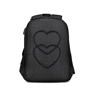 Wadirum Cute Backpack for Girls Fashion Laptop Bag Fit for 15.6 Inches Notebook Black
