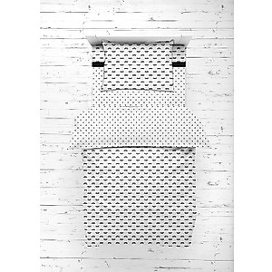 Bacati - 2 Pack Love/Aztec/Arrows/Hearts Silky Soft Breathable 100% Cotton Muslin Baby Crib Fitted Sheets - Fits Standard 28 x 52 x 5 Crib & Toddler Mattresses (Jacks/Plus/Cross, Black)