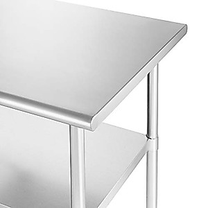 GRIDMANN Stainless Steel Work Table 48 x 24 Inches, NSF Commercial Kitchen Prep Table with Under Shelf for Restaurant and Home