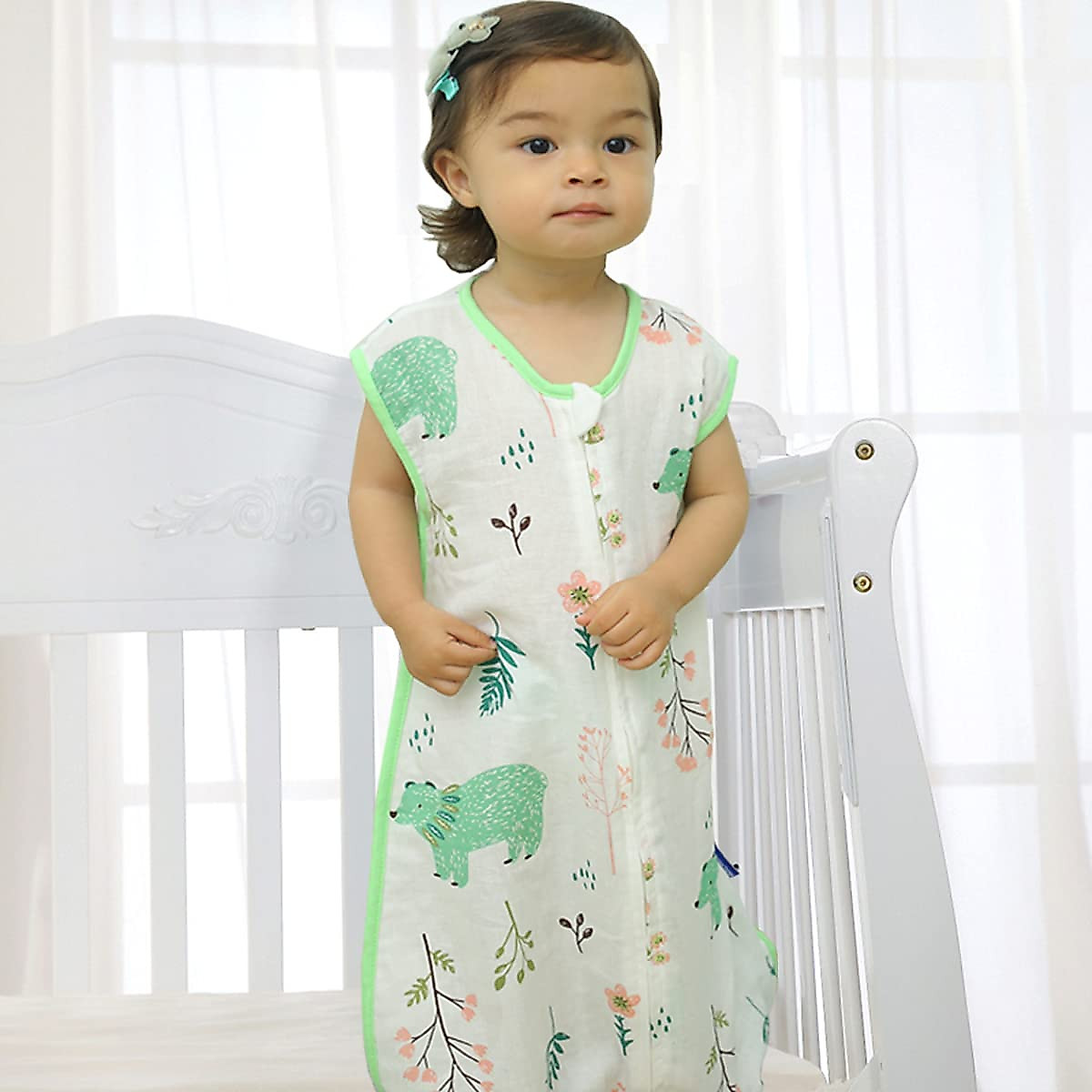 Toddler Sleeping Sack Muslin Cotton ( 3-5 Years) Lightweight 0.5 Tog Baby Sleeping Bag Infant Wearable Blanket XL (2-4 T) Summer Thin Sleeveless Kids Sleeper Large soft Breathable Sleep Suit Bag