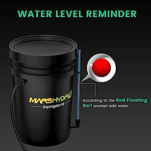 Mars Hydro Auto Drip Irrigation Kits Garden Watering System for Indoor, Lawn, Greenhouse, Yard, 5-Gallon Bucket 22W Water Pump with 8 Drip Emitters