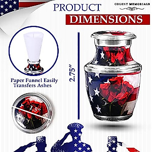 Mini Urn w/Velvet Bag, Funnel, Box – Memorial Funeral Urn Ashes Keepsake for Humans & Pets – Beautiful Cremation Urns - Aluminum Keepsake Urns for Human Ashes & Pets - Decorative Urns for Home Décor