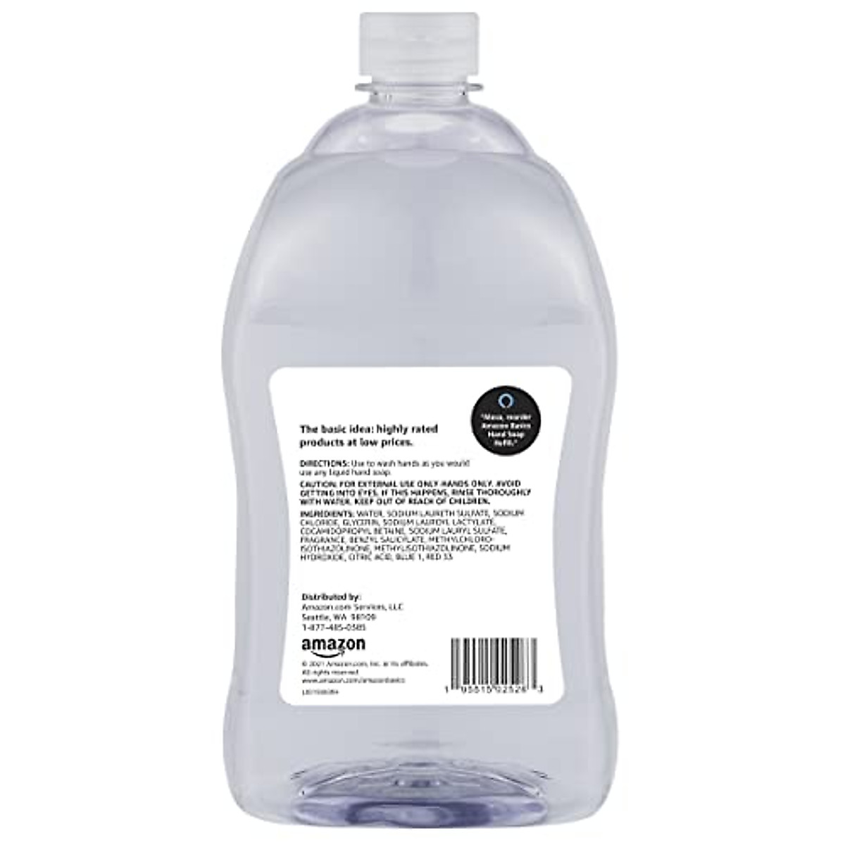Amazon Basics Gentle & Mild Clear Liquid Hand Soap Refill, Triclosan-free, 56 Fluid Ounces, 1-Pack