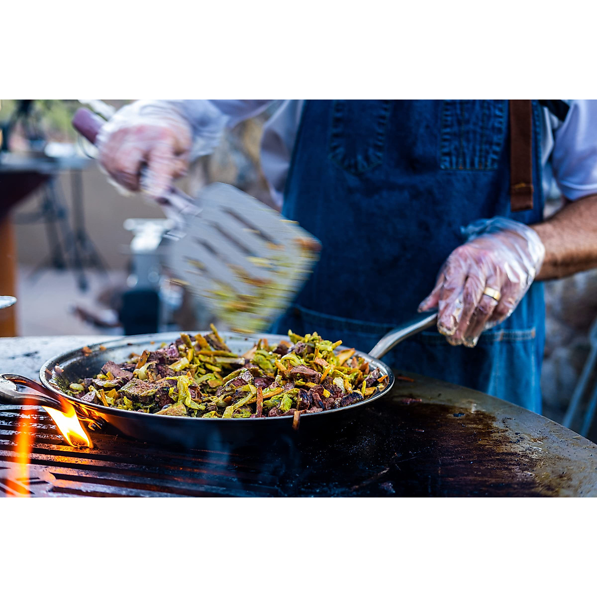 Heritage Steel 13.5" French Skillet with Lid - Made in USA - Titanium Strengthened 316Ti Stainless Steel with 5-Ply Construction - Induction-Ready and Fully Clad