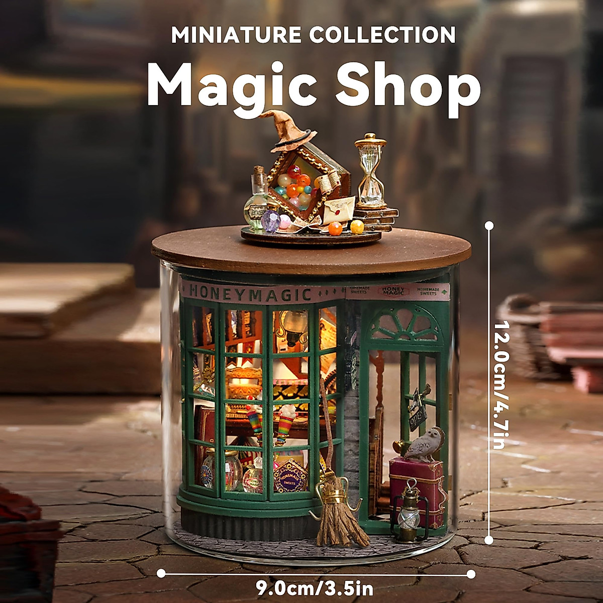 Flever Dollhouse Miniature DIY House Kit Creative Room Dream Bottle Series with Furniture for Romantic Valentine's Gift (Magical Shop)