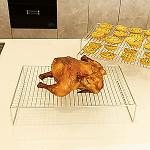 LANEJOY 3-Tier Stackable Cooling Racks for Cooking and Baking Stainless Steel Wire Cooling rack Oven & Dishwasher Safe (15 * 10 * 3 inch LYW02A)