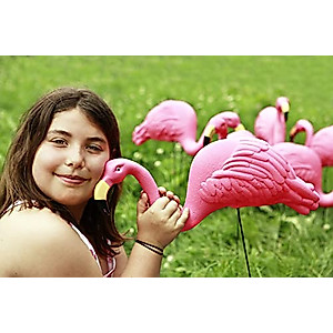 GiftExpress Large Bright Pink Flamingo Yard Ornament/Flamingo Garden Statue/Pink Flamingo Garden Yard Decor (Pack of 4)
