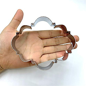 LILIAO Plaque Cookie Cutter Set Frame Fondant Biscuit Cutters for Wedding - 4 Piece - Stainless Steel