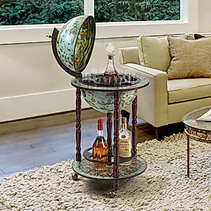 Design Toscano Sixteenth Century Cielo Replica Globe Bar Liquor Cabinet, 18 Inches Wide, 18 Inches Deep, 36 Inches High, Blue Finish