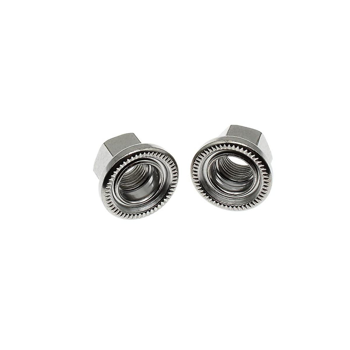 HAJXZH Bicycle Axle Nut 2pcs M10 7075 Aluminum Alloy Serrated Hexagon Flange Track Hub Nut Bicycle Accessories