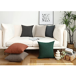 Jeneoo Black Decorative Square Thick Throw Pillow Covers Boucle Couch Cushion Case for Livingroom Sofa Decor, Set of 2, 18 x 18 Inch