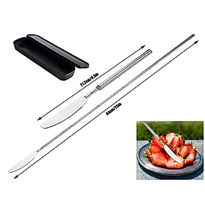 TSTQH 63 cm long stainless steel telescopic knife telescopic dinner fruit dessert knife dinner knife 9 inches ~ 25 inches