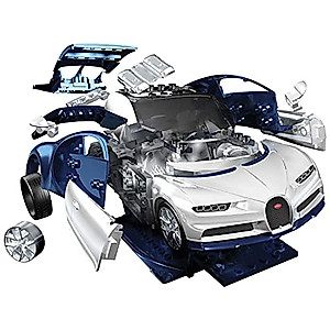 Airfix Quickbuild Bugatti Chiron Brick Building Plastic Model Kit Car J6044,Blue