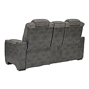 Signature Design by Ashley Next-Gen DuraPella PWR REC Loveseat/CON/ADJ HDRST, 75"W x 40"D x 43"H, Gray