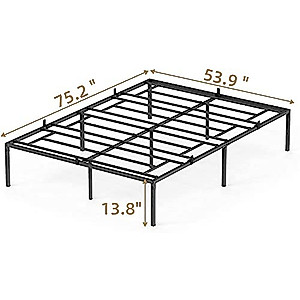 ELETHEBIA Full Bed Frame Platform,14 Inch Metal Full Size Bed Frames No Box Spring Needed,Heavy Duty Steel Slat Mattress Foundation,Easy Assembly,No Noise and No Shaking