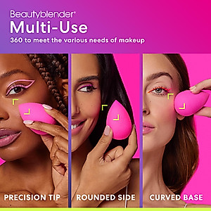 beautyblender Original & Pro Beautyblender Makeup Sponge for blending foundations, powders and creams+ Liquid Blendercleanser 3oz Set, vegan, cruelty free