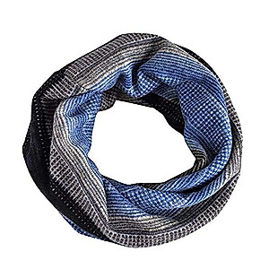 Zando Unisex Soft Beanie Cap Striped Slouchy Chemo Hat Travel Scarf Turban Cozy Skull Cap Lightweight Stretch Sleep Hat for Men Women Blue & Red & Camel Blue One Size