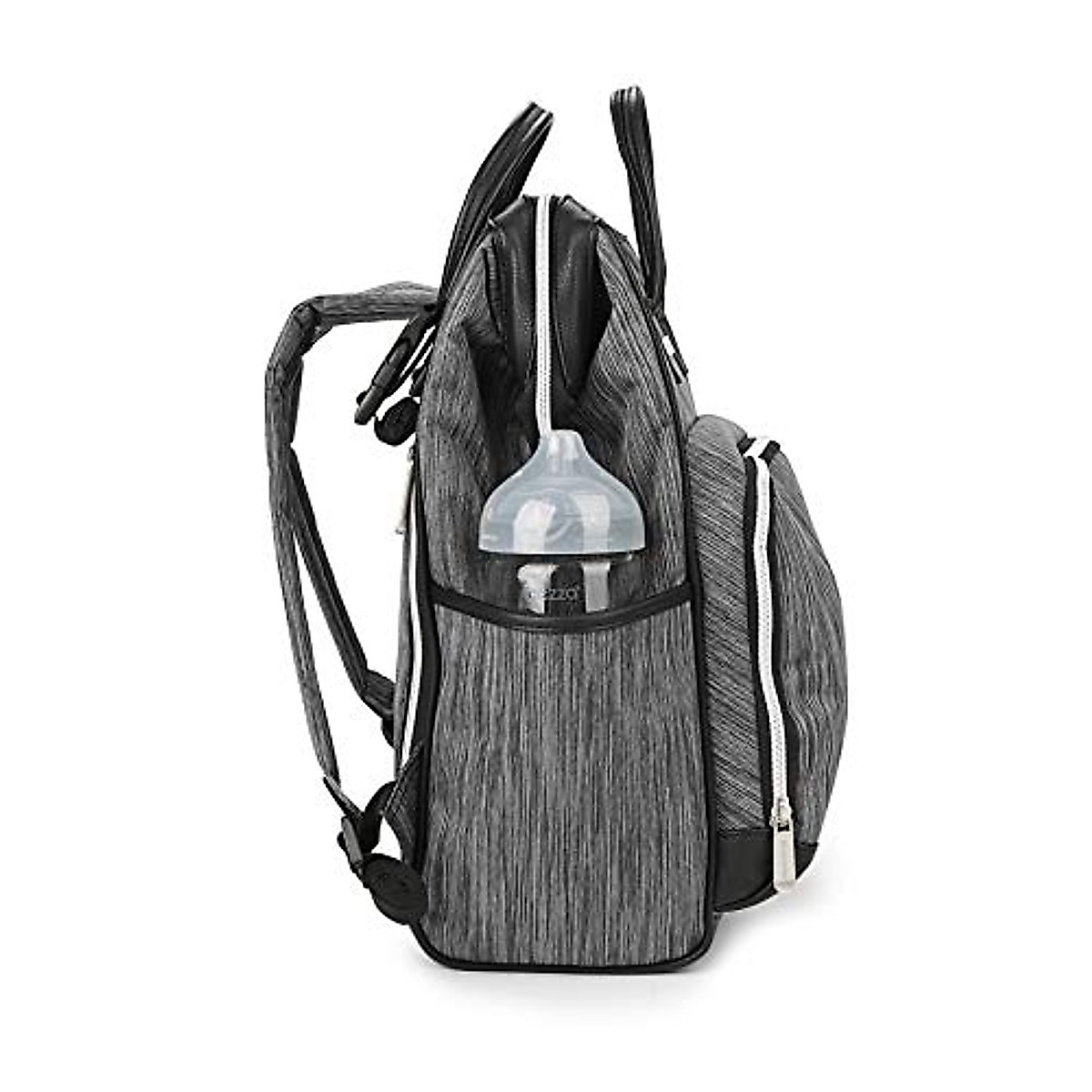 Bananafish Diaper Bag - Multi-Function Design Nappy Bag for Baby Care or Travel - Carry or Wear as Backpack - Large Capacity in Trendy, Stylish Design, Dark Grey