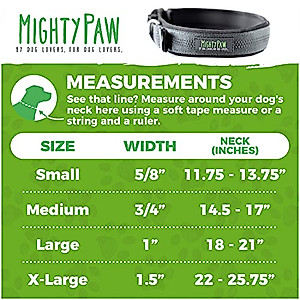Mighty Paw Neoprene Padded Dog Collar, Reflective Running Dog Collar, Premium Quality Sports Collar, Extra Comfort for Active Dogs