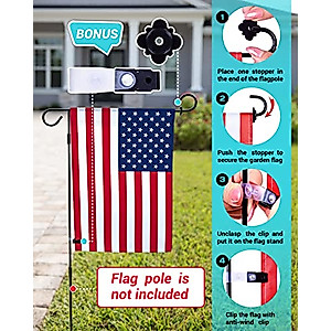 BP&Q Seasonal Garden Flags 12x18 Double Sided Set of 12 - Outdoor Garden Flag Set Holiday Decorations for All Seasons - Small Yard Flags for Outside with Anti-Wind Clip and Stopper