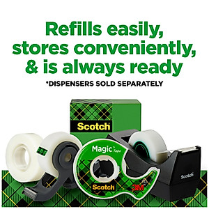 Scotch Magic Tape, 24 Rolls, Numerous Applications, Invisible, Engineered for Repairing, 3/4 x 1000 Inches, Boxed (810K24)