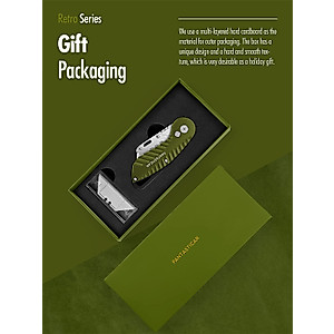 FantastiCAR Folding Utility Knife and Heavy Duty Retractable Cutter Set with Extra Blades (Dark Green)