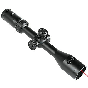 DB TAC INC 3-9X42 mm Scope MIL DOT Reticle with Internal RED Laser Come with Free Picatinny/Weaver Mount Scope Rings