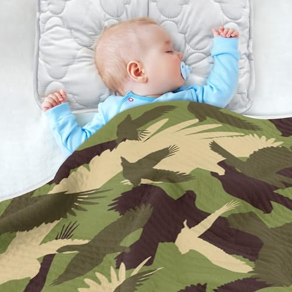 Kigai Camouflage Birds Baby Blanket for Boys Girls, Swaddle Blankets Soft Cozy Nursery Receiving Blankets Travel Blanket Throw Blankets for Toddler Newborn, 30 x 40 Inch