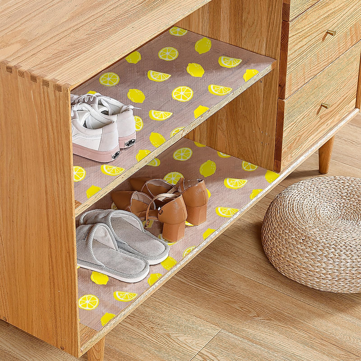 Shelf Liner for Kitchen Cabinets Non-Adhesive Drawer Liner Non-Slip Refrigerator Liner Waterproof Fridge Pad Cupboard Mat Easy Placemats, 17.7"× 59"